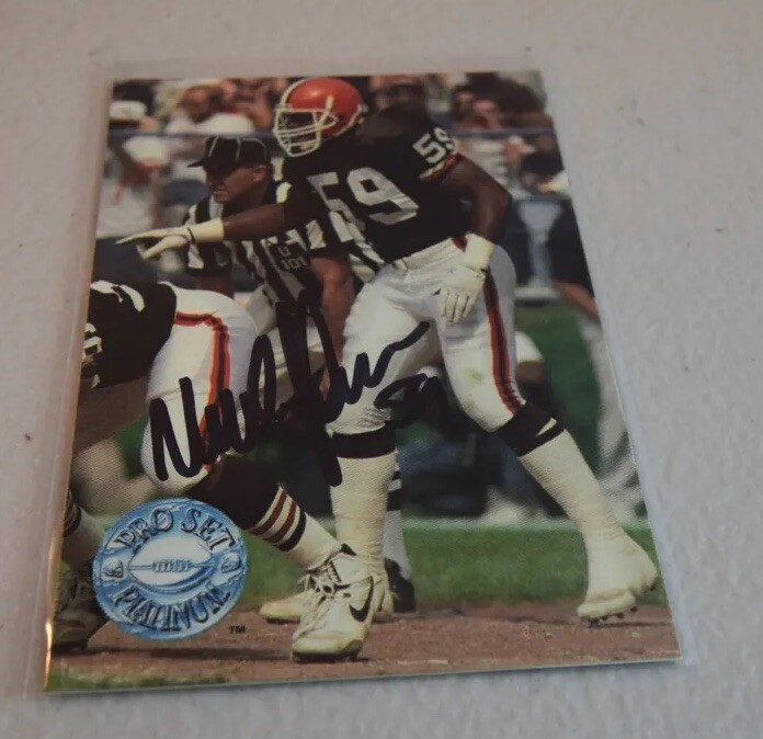1991 Pro Set Platinum Mike Johnson Cleveland Browns #23 AUTOGRAPHED | eBay