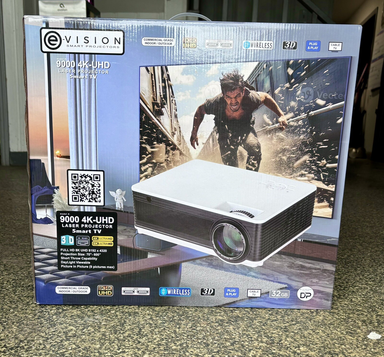 E-Vision 9000 4K-UHD Laser Smart Projector 8K Unopened | eBay