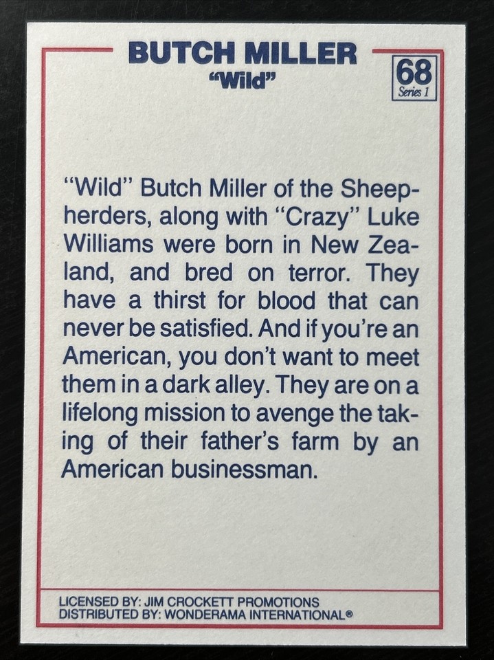 1988 Wonderama NWA Wrestling Card, "Wild" Butch Miller, Card #68 | eBay