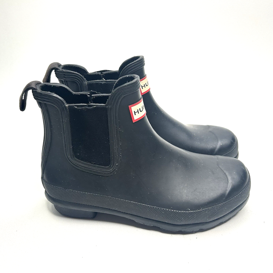 HUNTER Women's Size 5 Original Chelsea Pull On Waterproof Rain Boots Black | eBay
