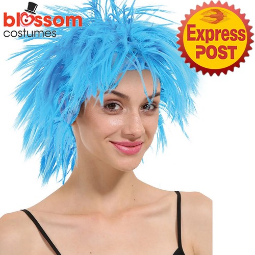 JDP131 Womens Blue Spiky Costume Wig Thing 1 Thing 2 Book Week Costume ...