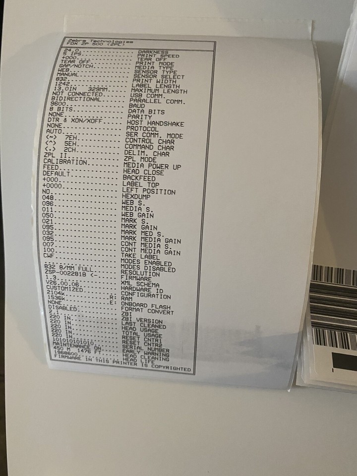 Zebra ZP505 Thermal Label Printer Serial/Parallel With Labels & Cables ...