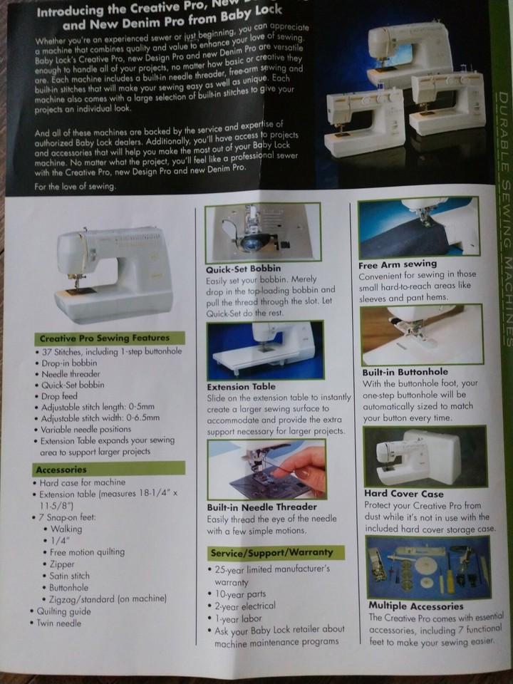 Baby Lock Creative Pro BL37 | eBay