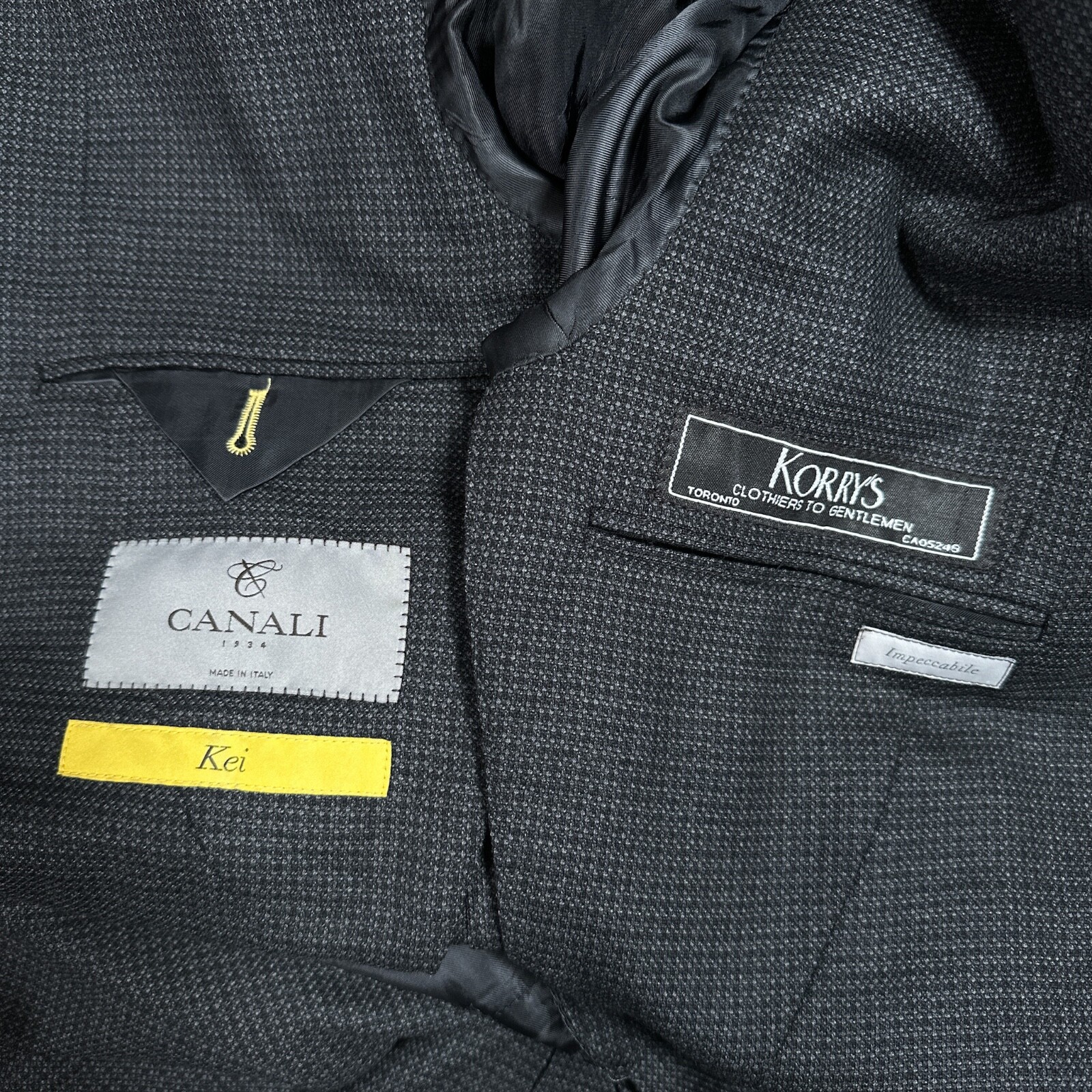 Canali 1934 Kei Impeccabile Wool Check Sport Coat Bla… - Gem