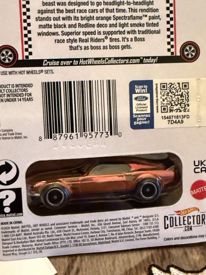 2021 HOT WHEELS RLC '70 MUSTANG BOSS 302 Redline Club Membership Car ...