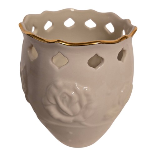 Lenox Ivory Rose Collection Votive Candle Holder Vase 4 Inches Tall Ebay