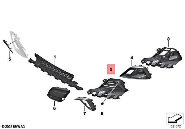 Genuine OEM Front Driver Left Outer Grille For BMW 51118089717 for sale ...