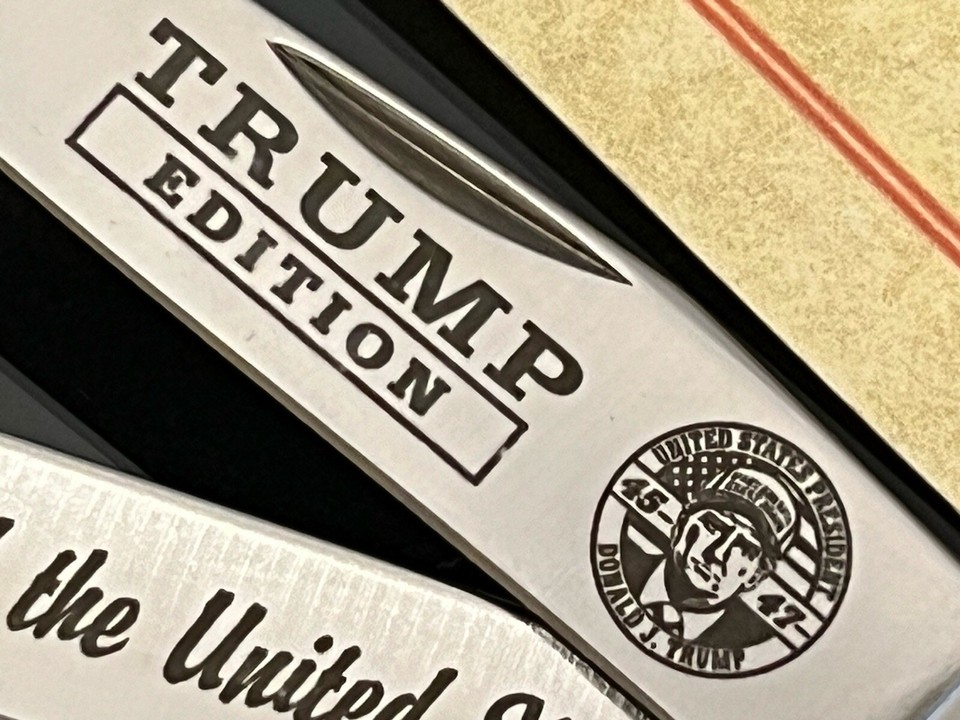 CASE XX PRESIDENT”TRUMP@ EDITION”RED BONE 24K Plated 47 Shield Trapper ...