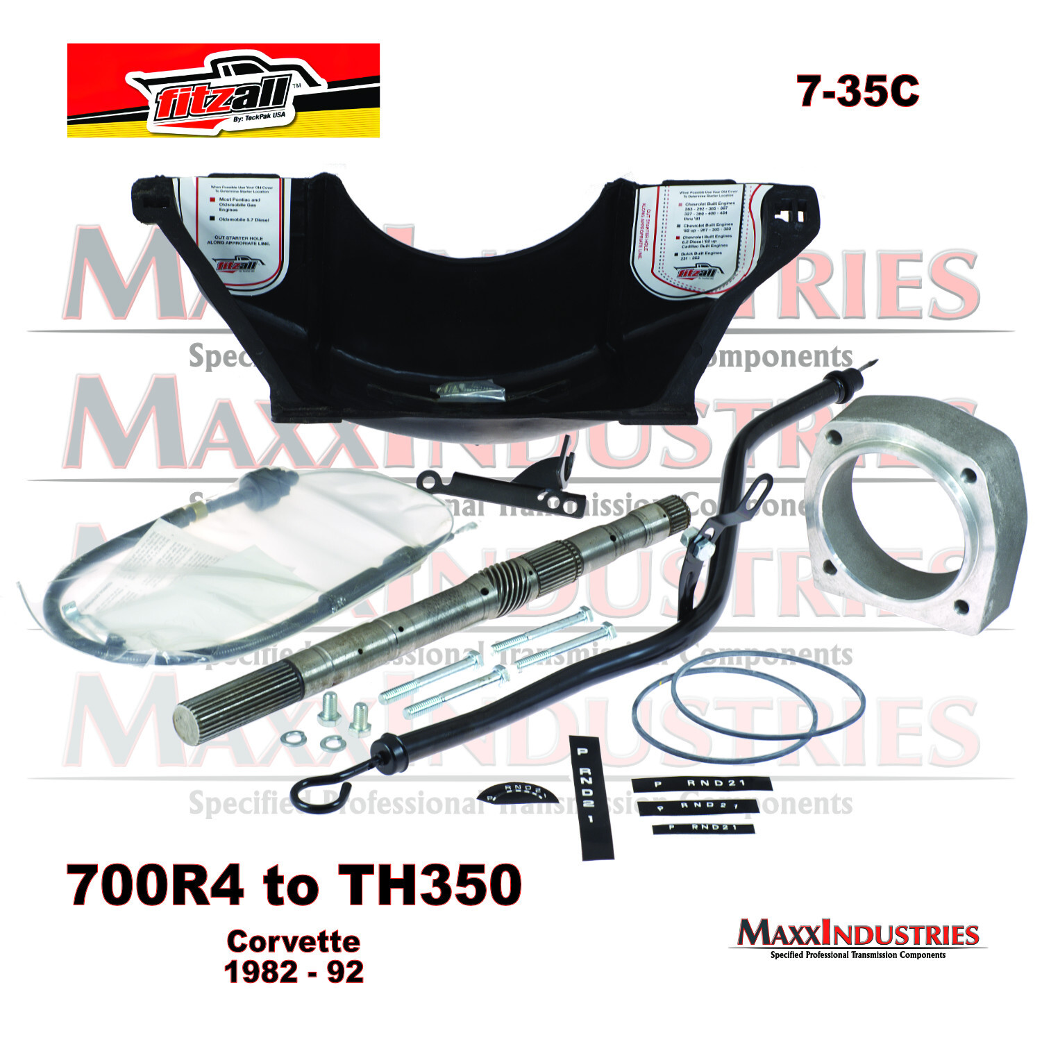 Fits Corvette 1982-92 Transmission Swap Kit 700R4 to TH350 TeckPak ...
