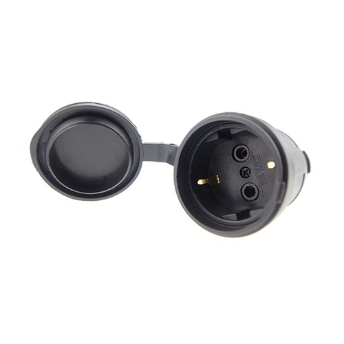 EU Rubber Socket Plug 16A 250V Electrial Grounded European Connector ...