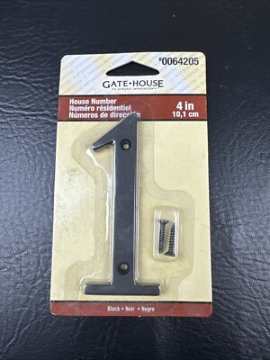 Gatehouse Black 4 inch House Home Address Number #1 Flush Mount | eBay