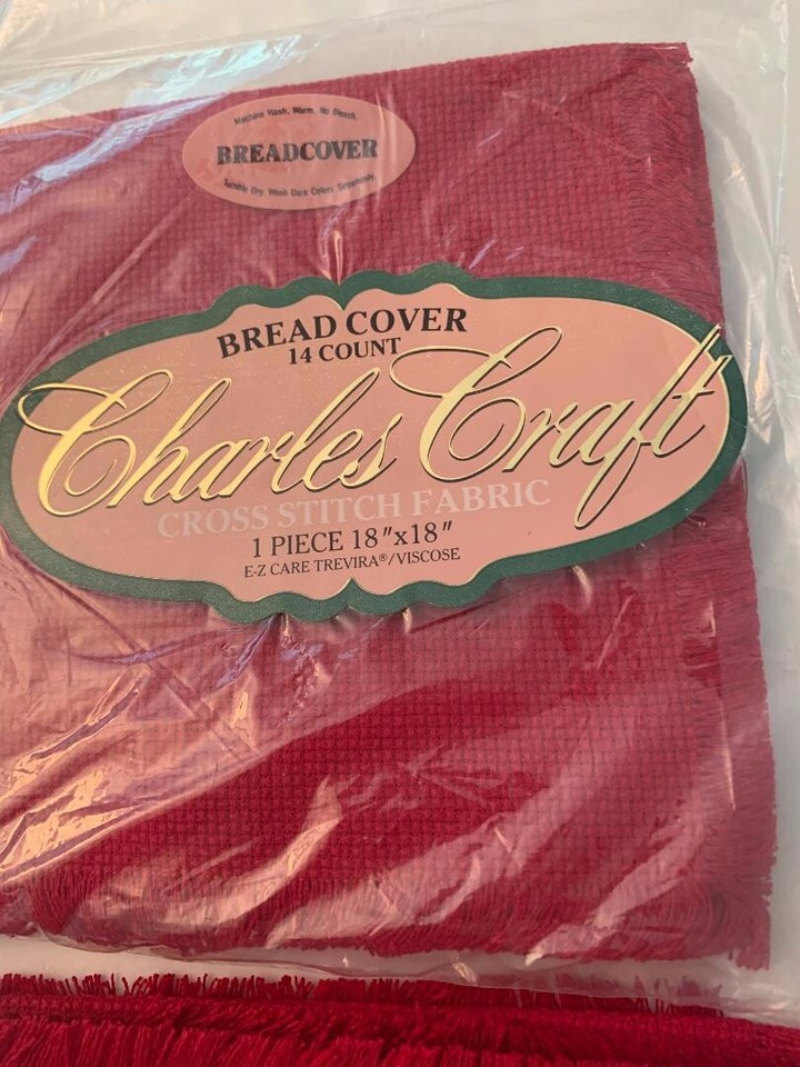 New Counted Cross Stitch Fabric Cloth 14 Count, Red Bread Covers | eBay