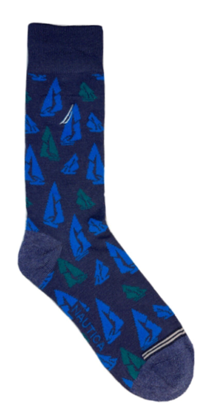 New Nautica Mens Crew Socks Blue With Sailboats NICE! Dri-Motion | eBay