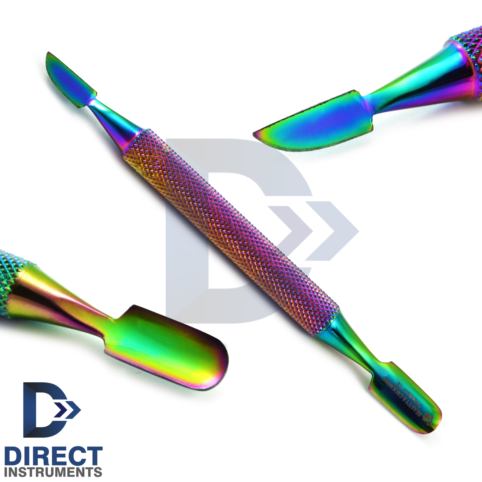 3Pcs Multi Titanium Cuticle Pusher Nail Cleaner Gouges Spoon Gauge ...