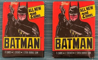 1989 Topps Batman 2nd Series Wax Pack Trading Cards 2 Sealed Packs 35 ...