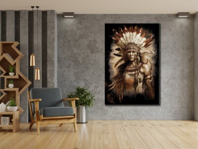 Native American Girl Wall Art 60x90cm Stretch Canvas 100% Made By ...