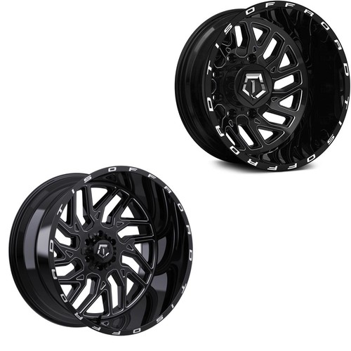 20x12 TIS 544BM Black 19-UP DODGE DUALLY SUPER SINGLE Wheels 8 Lugs Set ...