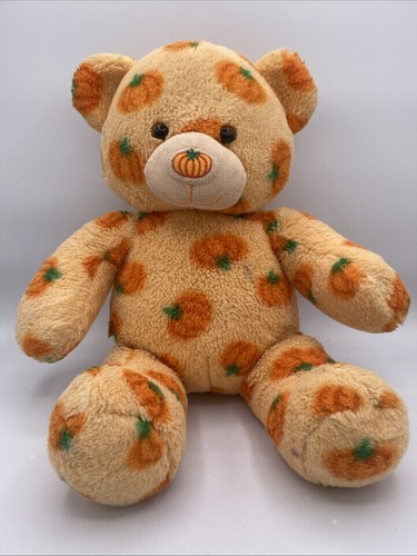 Build A Bear Pumpkin Pal Teddy Bear Plush 15" Orange Fall Halloween BAB ...