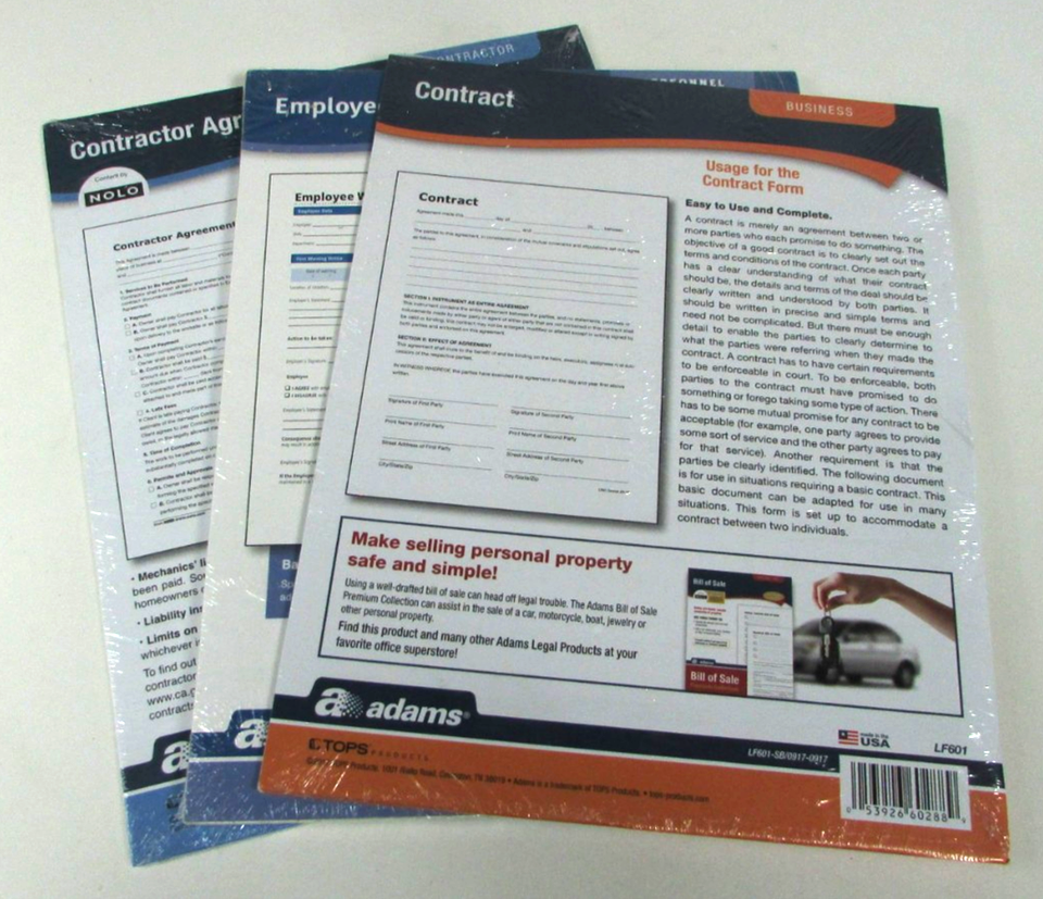 Adams Contractor Agreement / Employee Warning Notice / Business ...