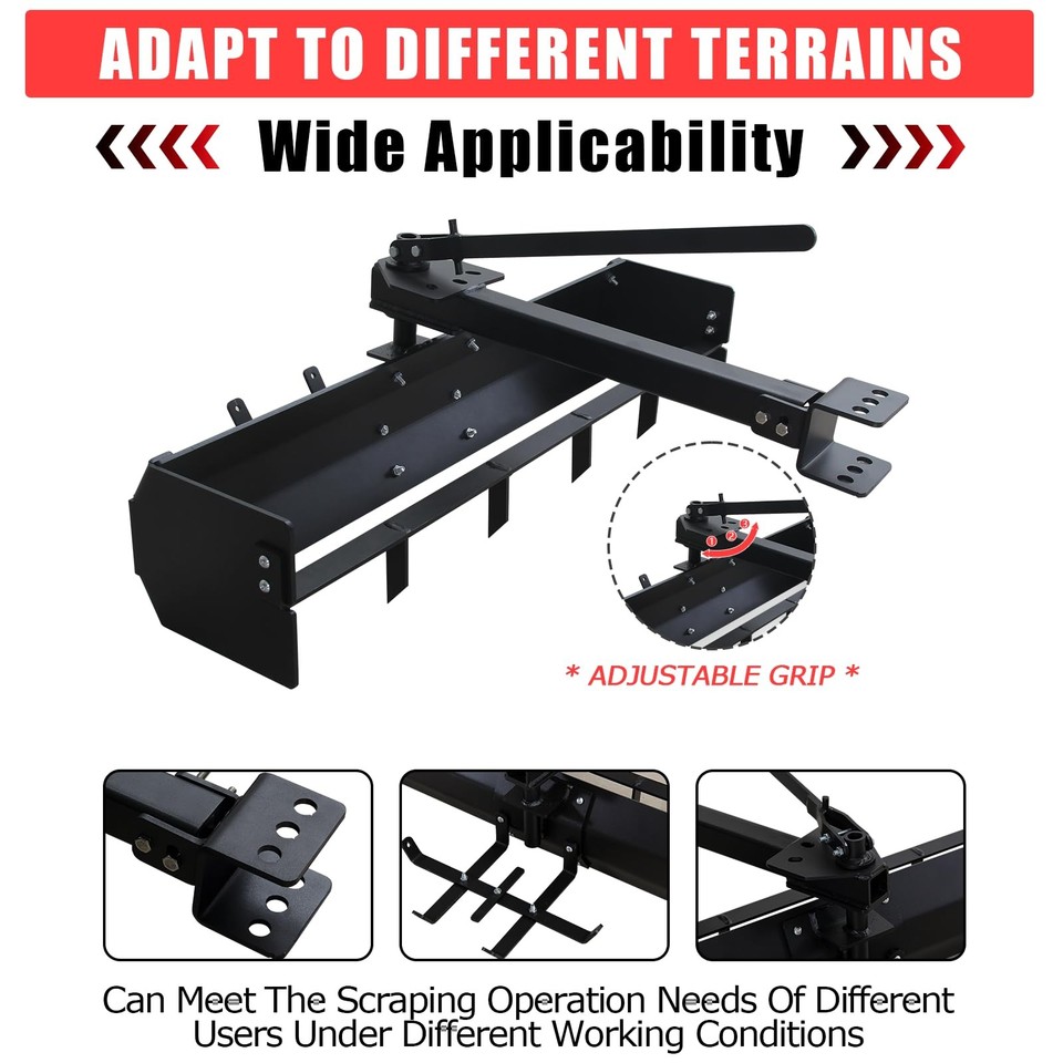 42" Tow Behind Box Scraper ,Steel Lawn Tractor Box Blade Hitch Tow for ...
