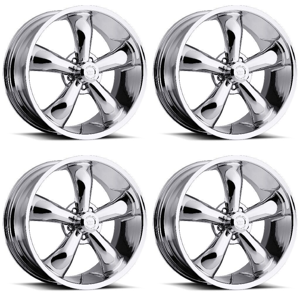 Set 4 18" Vision American Muscle 142 Legend Chrome Wheels 18x8.5 5x4.75 ...