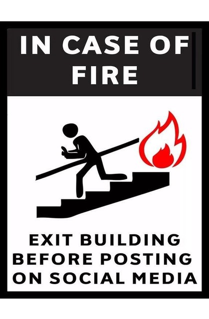 Metal Plate Sign Warn IN case Fire Exit Before Post Social Media Wall ...