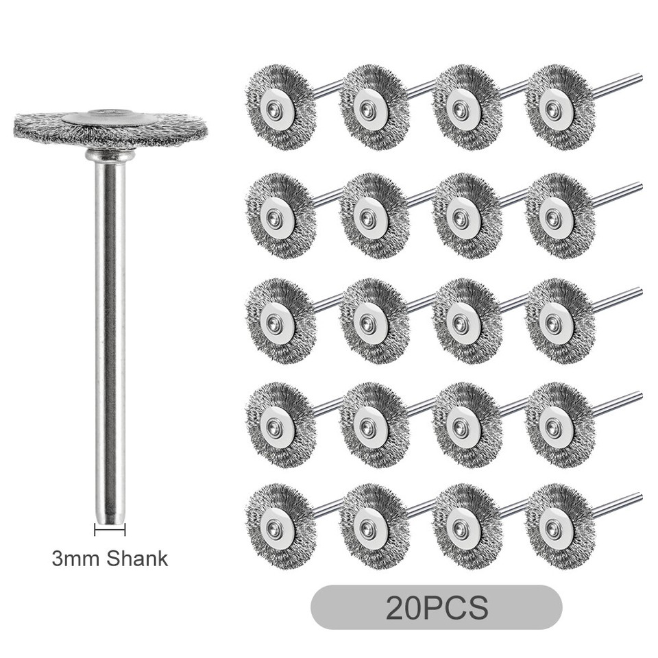 20 Stk. Edelstahl Drahtbürste Rundbürste für Dremel Schleifer ...