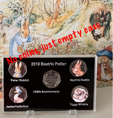 2016 Beatrix Potter 50p Coin Display Case With Prints + Stands (( NO ...