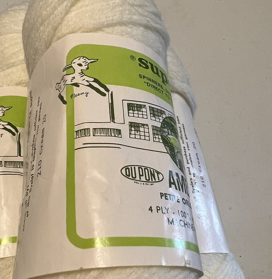 Super Yarn Mart DuPont 4 Ply Americana Petite Orlon Sayelle 5 Skein Lot ...