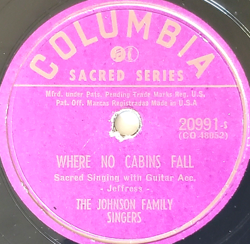 1952 Sacred Johnson Family Singers 78 rpm Record 10 in Columbia 20991 ...