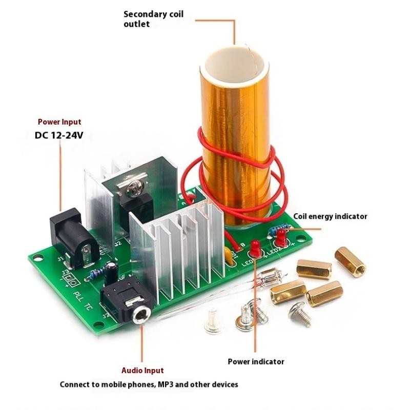 1 Set Mini Tesla Coil DIY Electronic Kit Tesla Music Coil Plasma ...