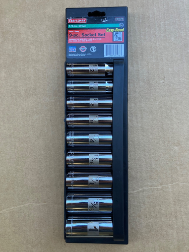 Craftsman 1/2" Drive SAE Deep 6pt Easy Read Socket Set 15/16 has damage ...