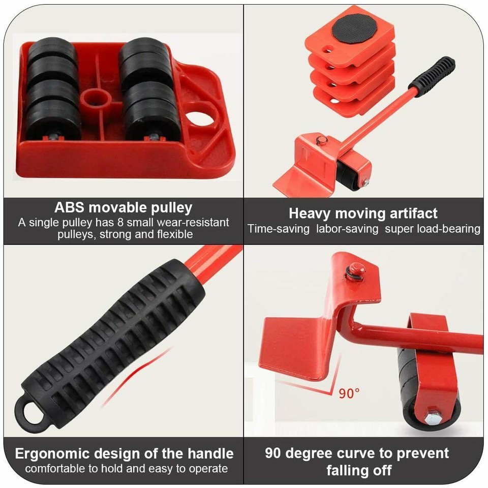 Heavy Furniture Roller Set Shifter Lifter Wheels Mover Easy Moving ...
