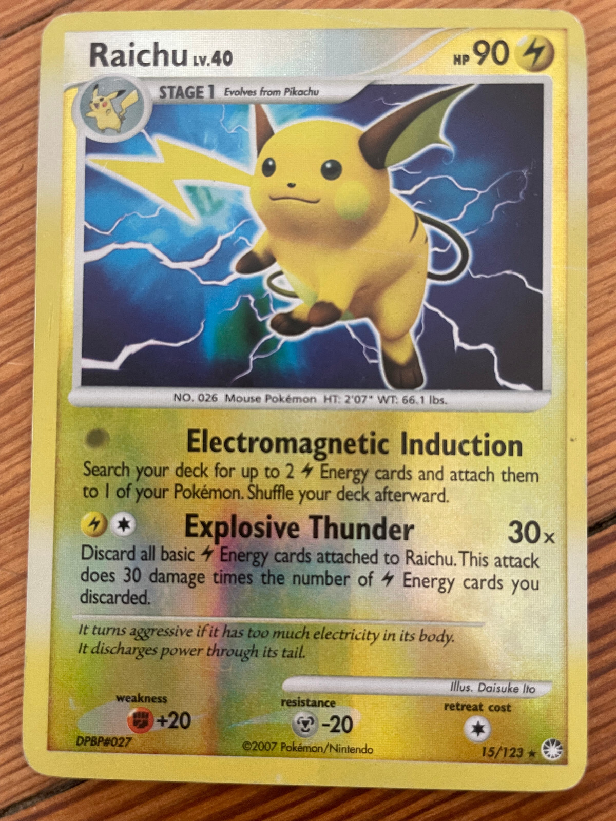 Pokemon Card - Raichu - Mysterious Treasures 15/123 Holo Rare 2007 | eBay