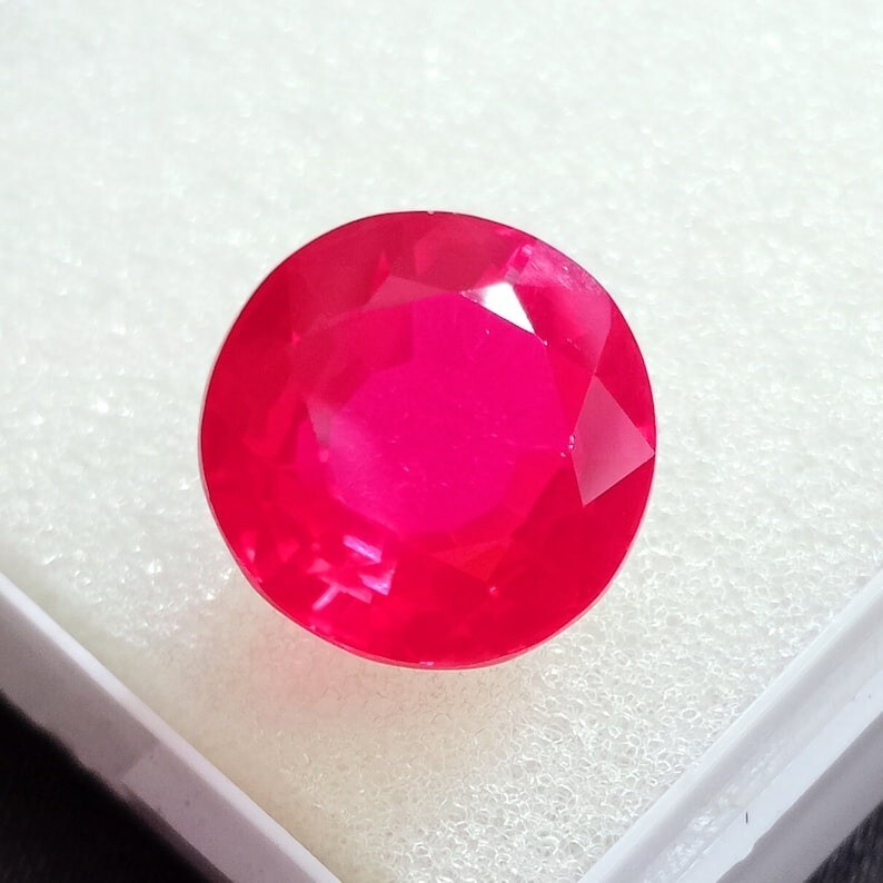 Flawless 10 Ct+ Natural Mozambique Red Ruby Round Cut Loose Gemstone ...