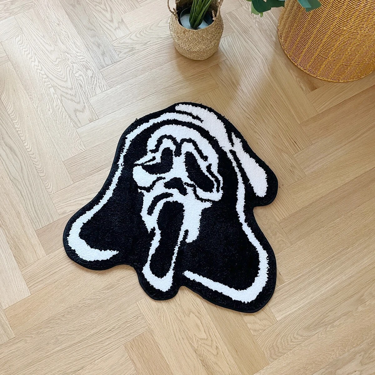 55X60cm Cool Black Ghost Tufting Custom Rug/Carpet for Halloween, Non ...