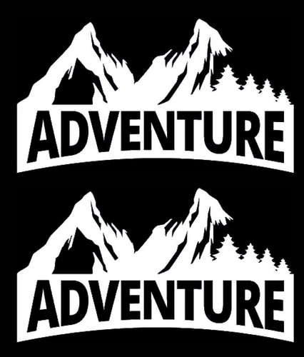 Adventure Mountains Outdoors Hiking White Vinyl Decal Car Truck Windows ...