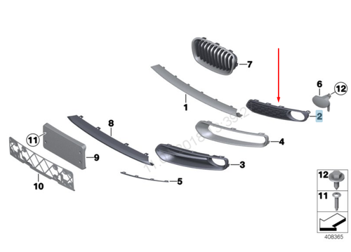 BMW 2 F22 Nebelscheinwerfergrill 51117293841 7293841 2015 Neuwertig ...