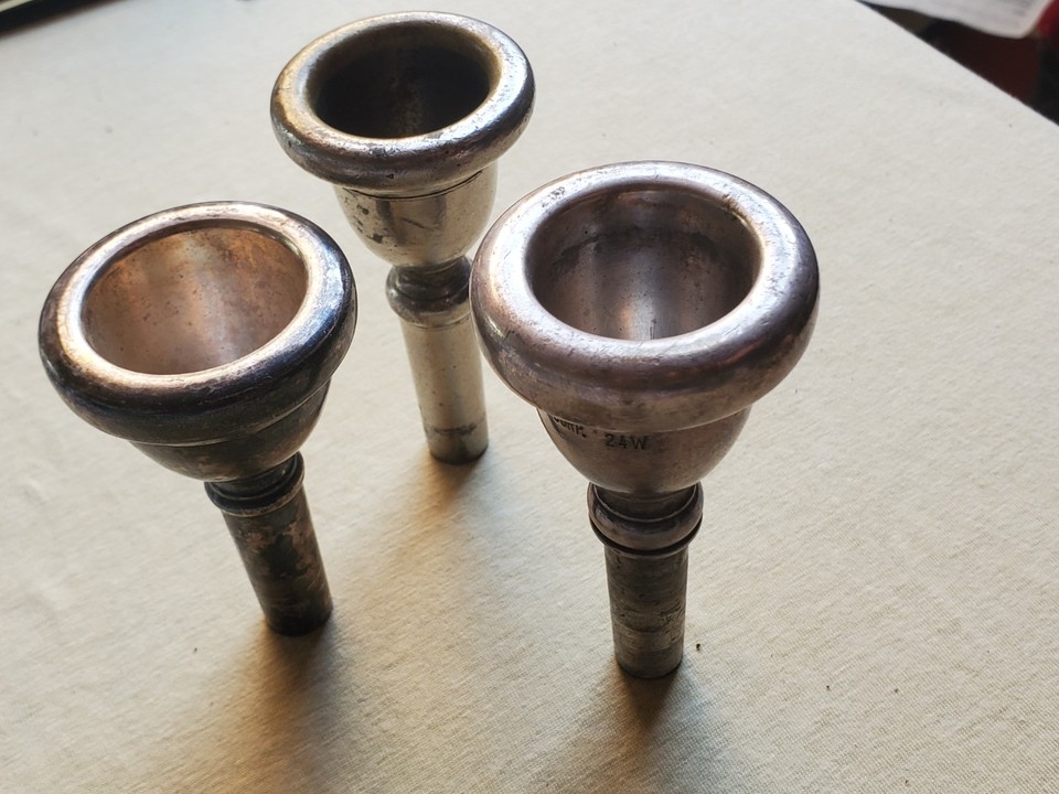 3 big & old antique tuba mouthpieces One reads: "Vincent Bach 24W" | eBay