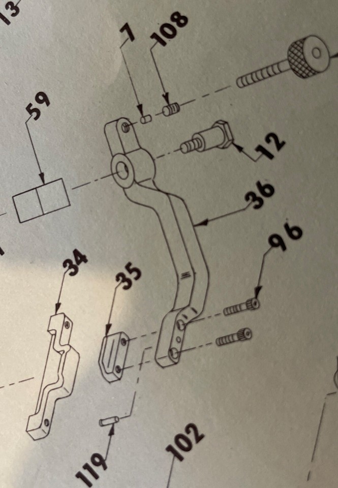 Foley (Belsaw) Model 387 Saw Filer - Part: “Vice Arm Assembly” w ...
