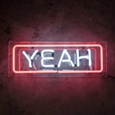 Yeah Neon Sign 14"x5" Acrylic Box Light Lamp Glass Gift Hanging Decor ...