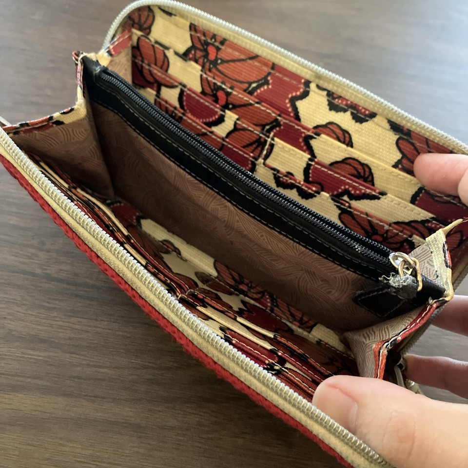 Sak Roots Coated Canvas Multicolor Accordion Piece Birds Wallet | eBay