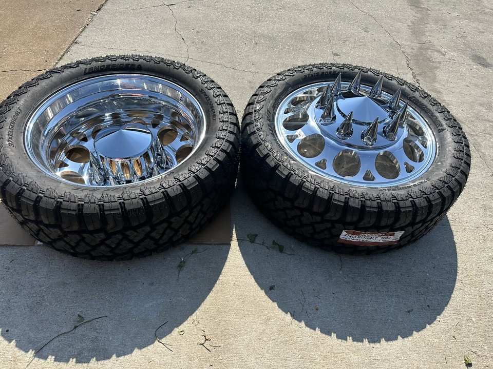 24” ALCOA CUSTOM CUT WHEELS W/ 37135024 Tires For RAM FORD CHEVY GM ...
