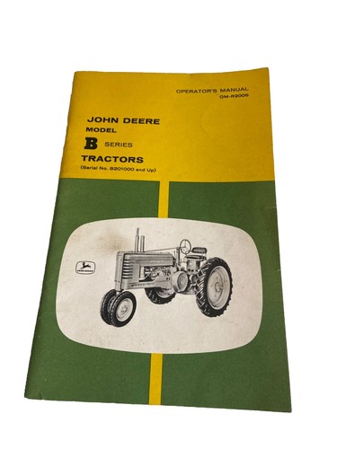 John Deere B Tractor OMR2006 Operators Manual Book | eBay