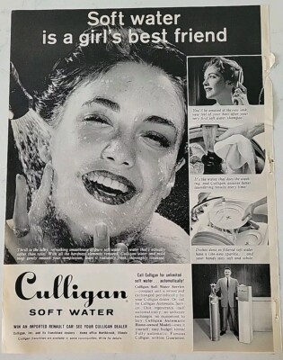 1959 Culligan soft water softener Girls best friend washing face ...