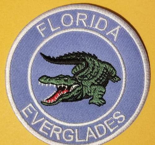 Florida Everglades Embroidered Patch approx 3.5" lght blue | eBay