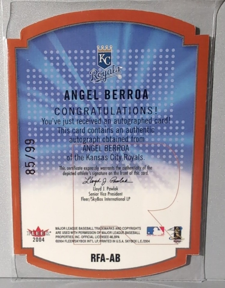 2004 SkyBox LE Rare Form Autograph Copper Kansas City Royals Angel ...