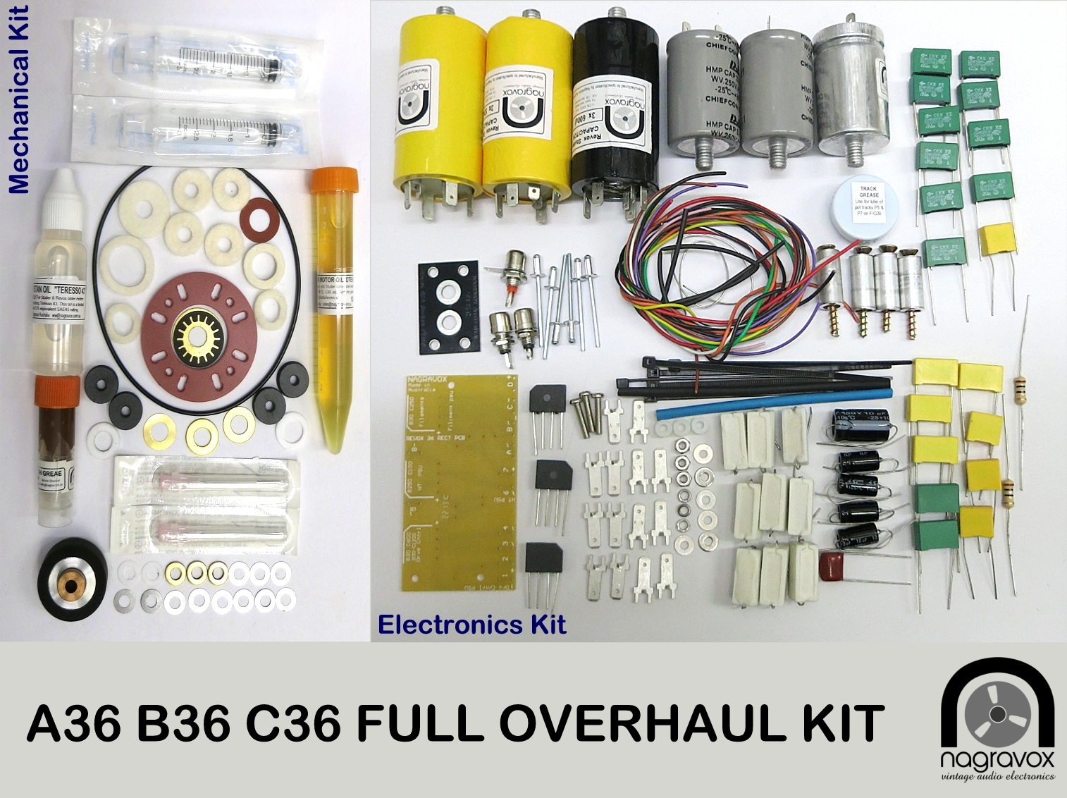 Revox 36 series tape recorder FULL MONTY overhaul kit A-C36, D36, E36 ...