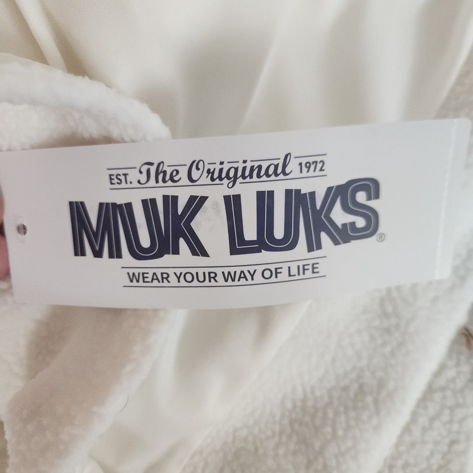 Muk Luk Teddy Bear Sherpa Lounger with Hood White Large NWT | eBay