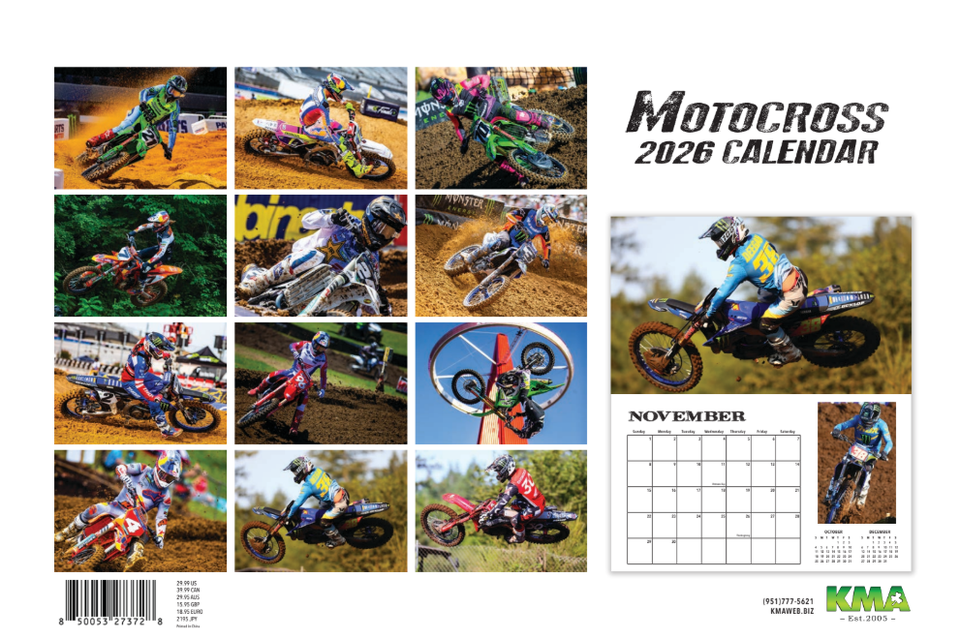 Motocross Dirt Bike Calendar 2026 Motorcycle Monthly Wall Calender 16 ...